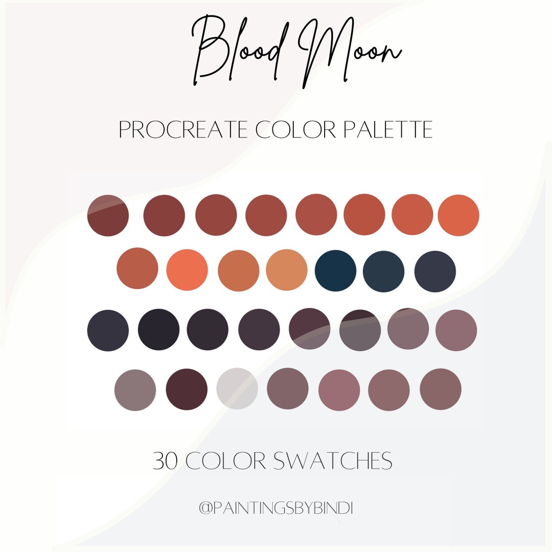 Blood Moon Procreate Color Palette | 30 Color Swatches | iPad ...