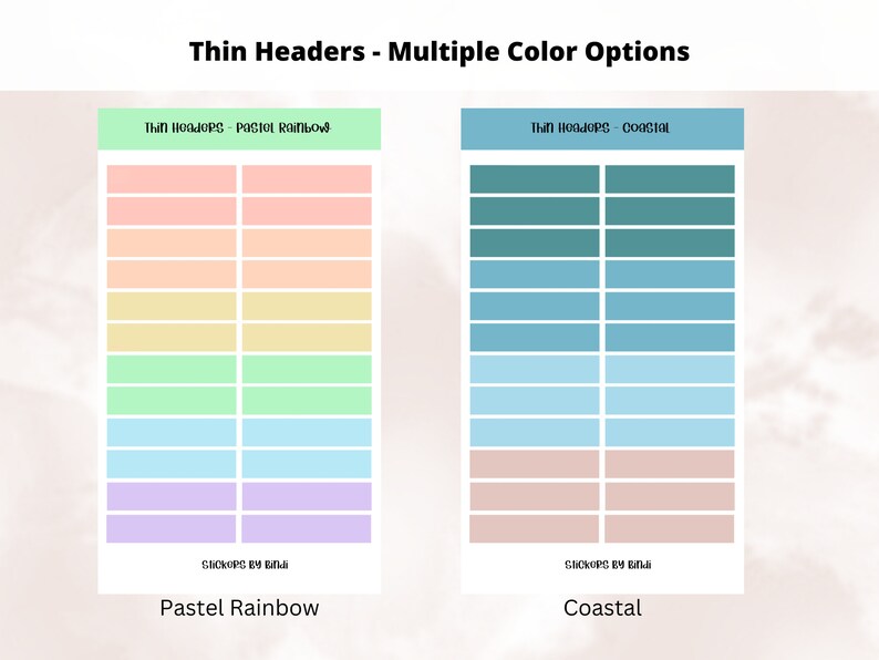 Thin Headers Stickers Mini Sheet Functional Transparent - Etsy