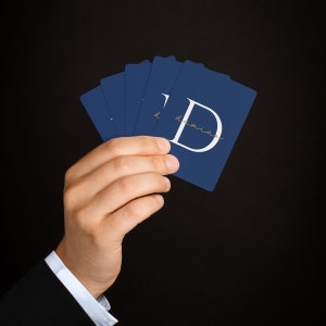 Navy Blue and Gold Custom Name Playing Cards | Initial Playing Cards ...