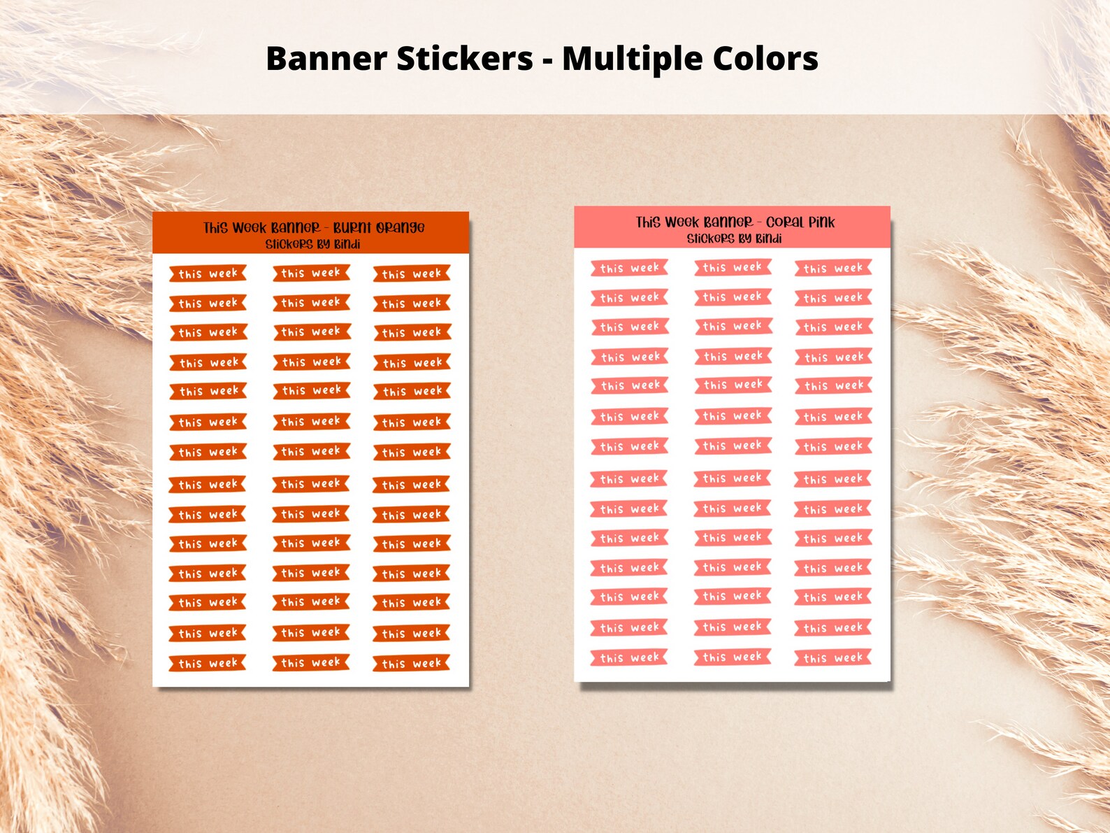 Small This Week Banner Stickers Multiple Colors This Week - Etsy