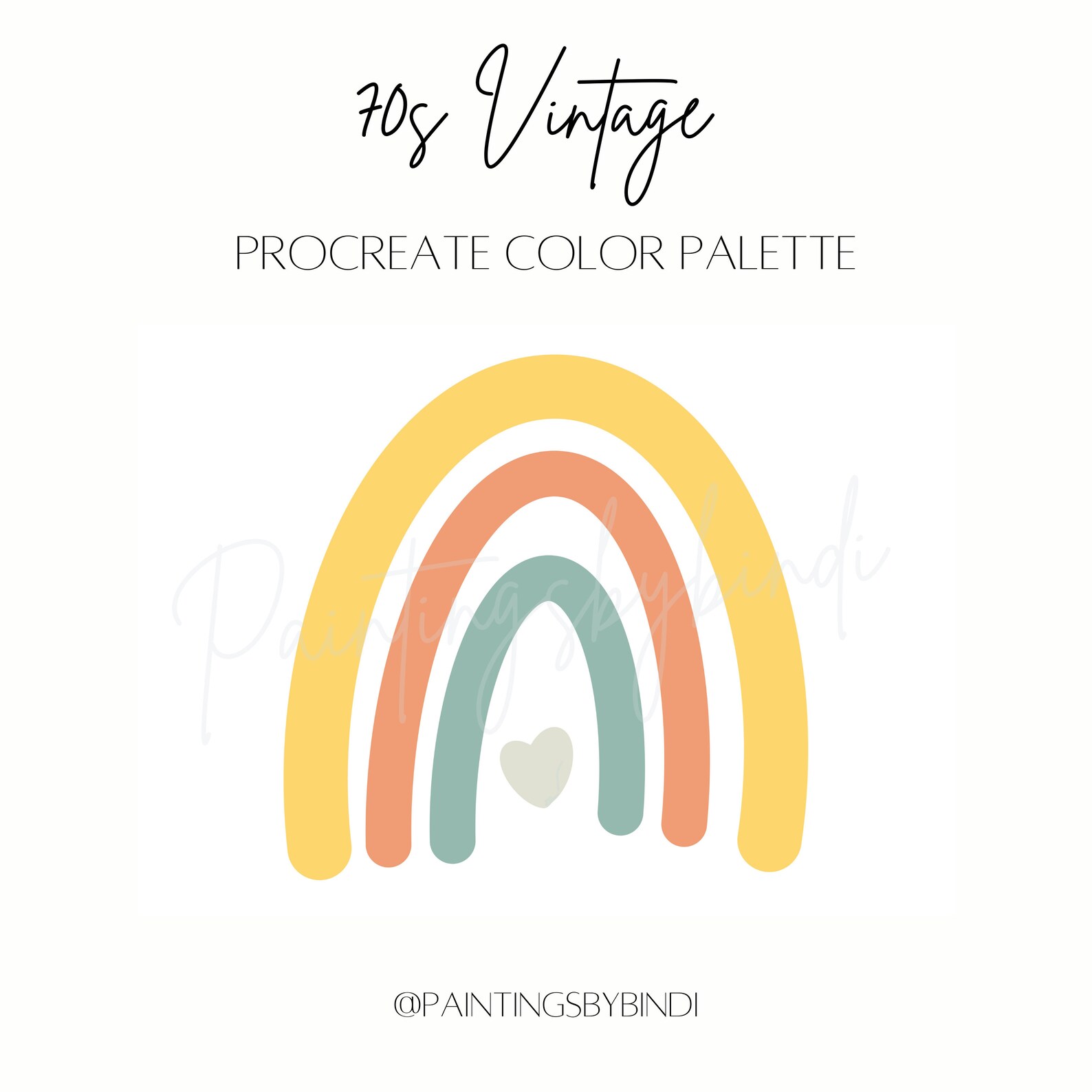 70s Vintage Procreate Color Palette | 30 Color Swatches | iPad ...