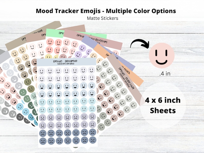 Mood Tracker Icons Sticker Sheet Multiple Colors Cute - Etsy