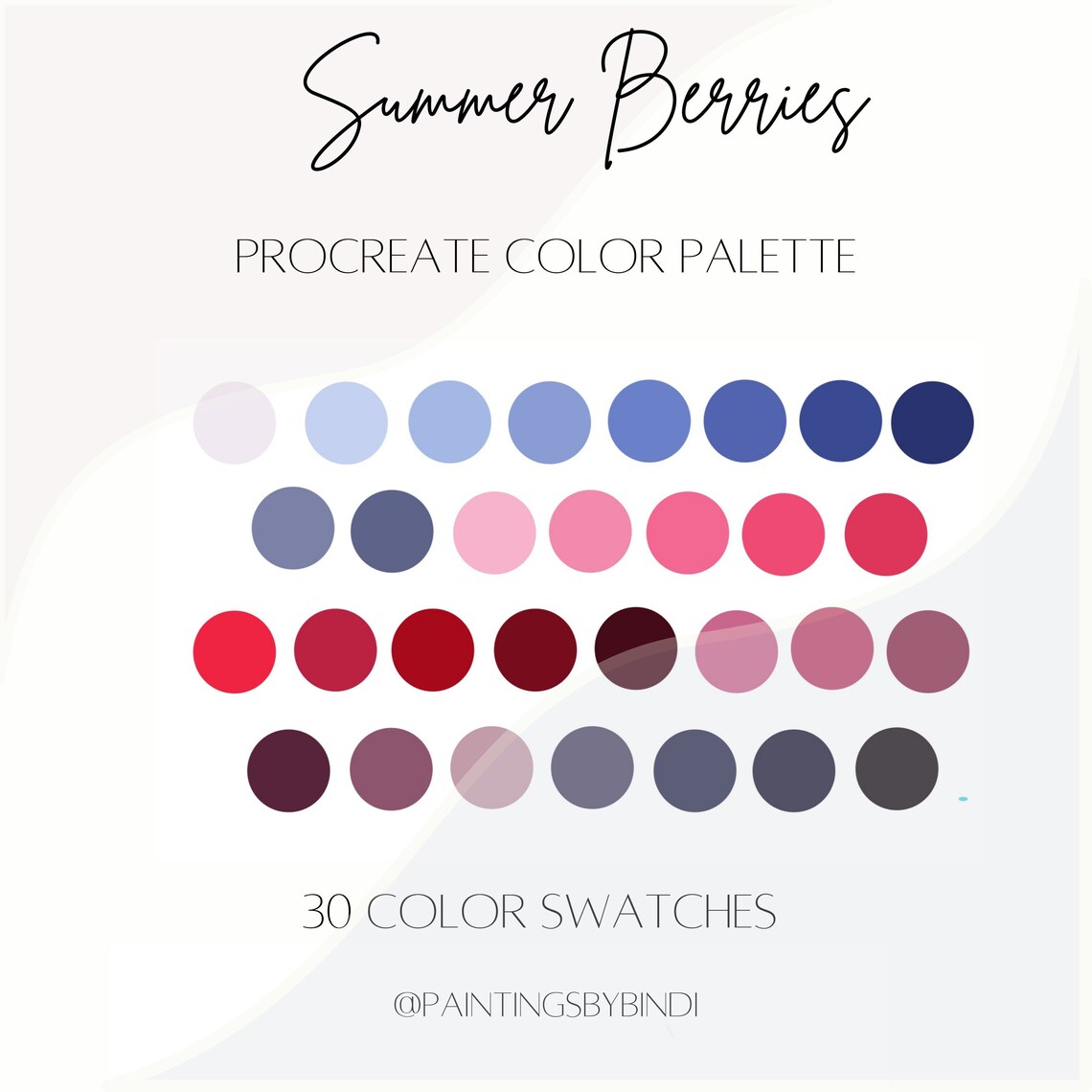 Summer Berries Procreate Color Palette 30 Color Swatches - Etsy