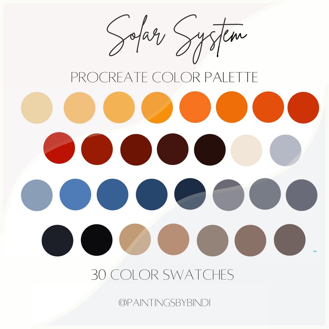 Solar System Procreate Color Palette 30 Color Swatches iPad ...