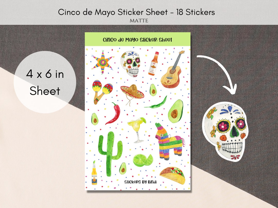 Cinco De Mayo Stickers for Planners and Journals | Assorted Fiesta ...