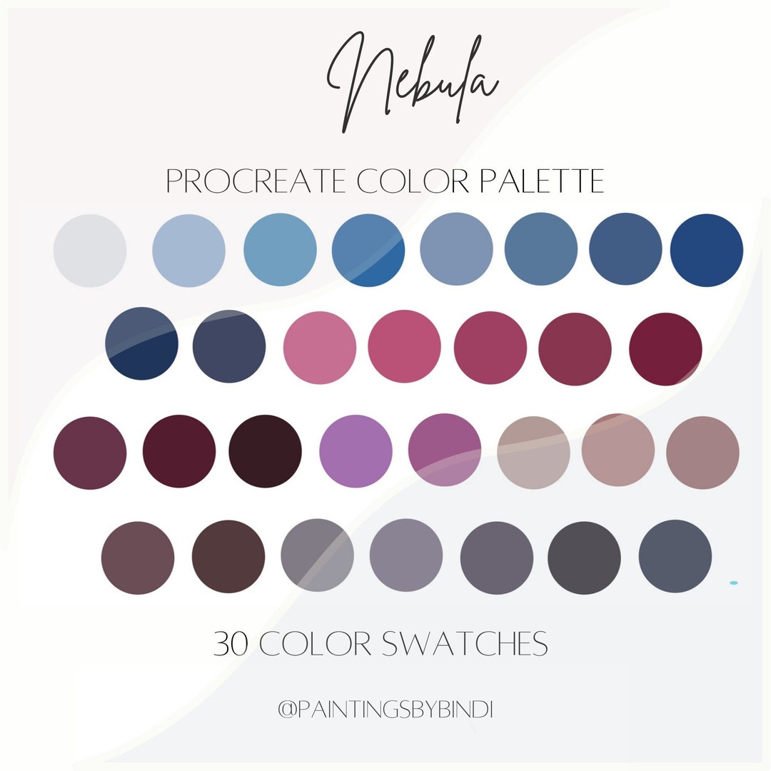 Nebula Procreate Color Palette | 30 Color Swatches | iPad Illustration ...