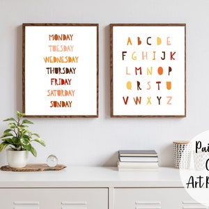 Boho Kids Days of Week Instant Download - Scandinavian Kid's Room ...