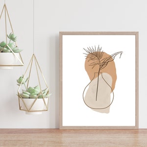 Boho Vase Printable Art, Terra Cotta Instant Download, Boho Abstract ...