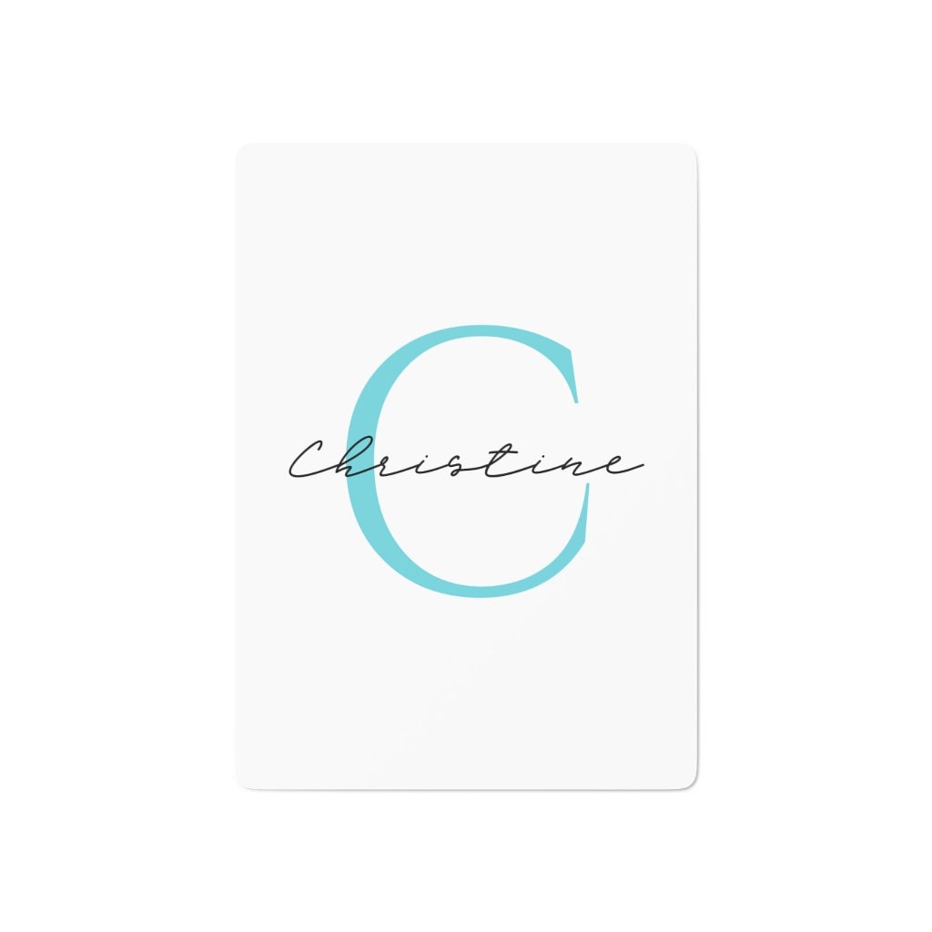 White Custom Monogram Playing Cards Initial Playing Cards - Etsy