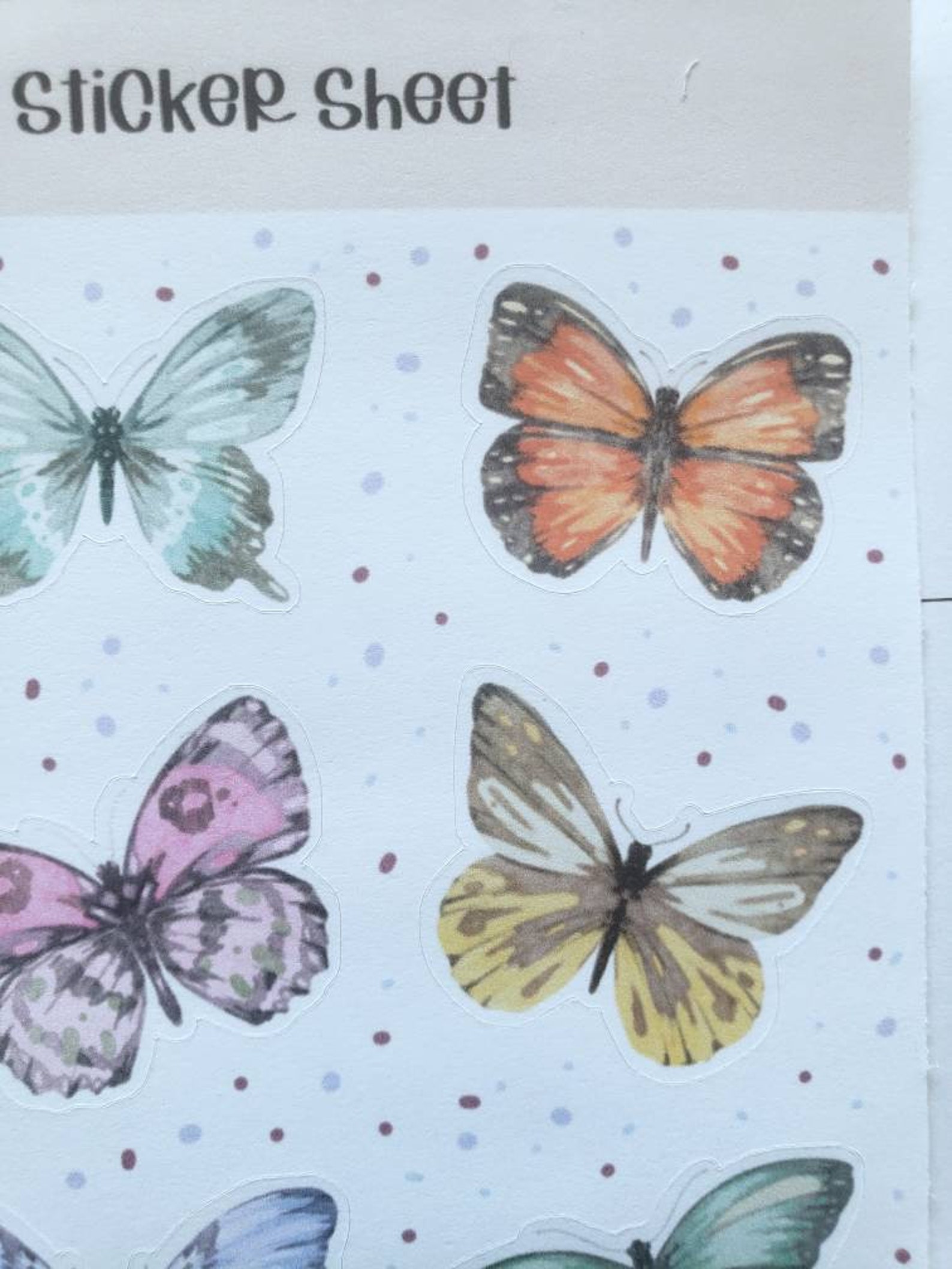 Butterfly Sticker Sheet Floral Planner Stickers Assorted - Etsy