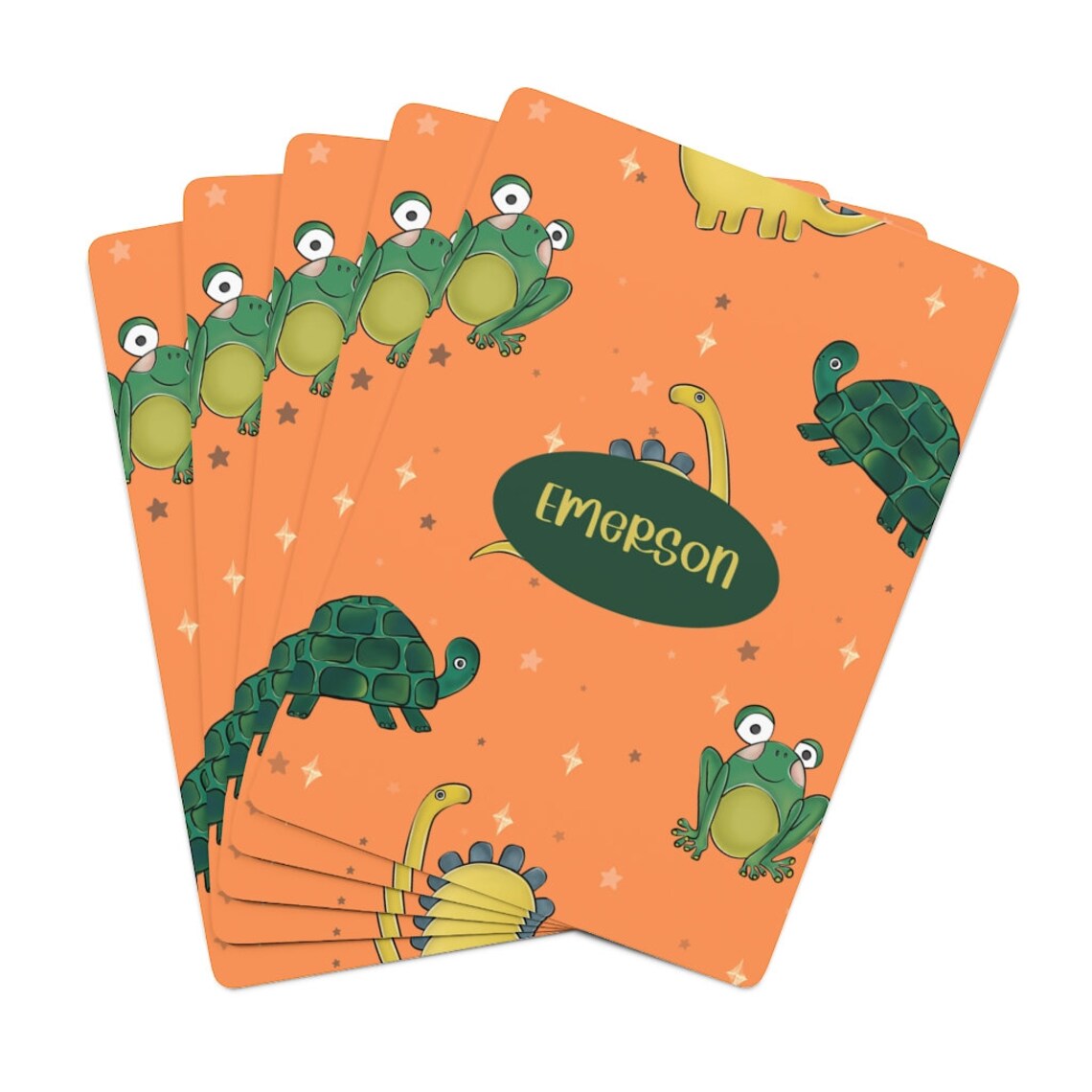 Dinosaur Playing Cards Cute Kids Gifts Personalized Cards - Etsy