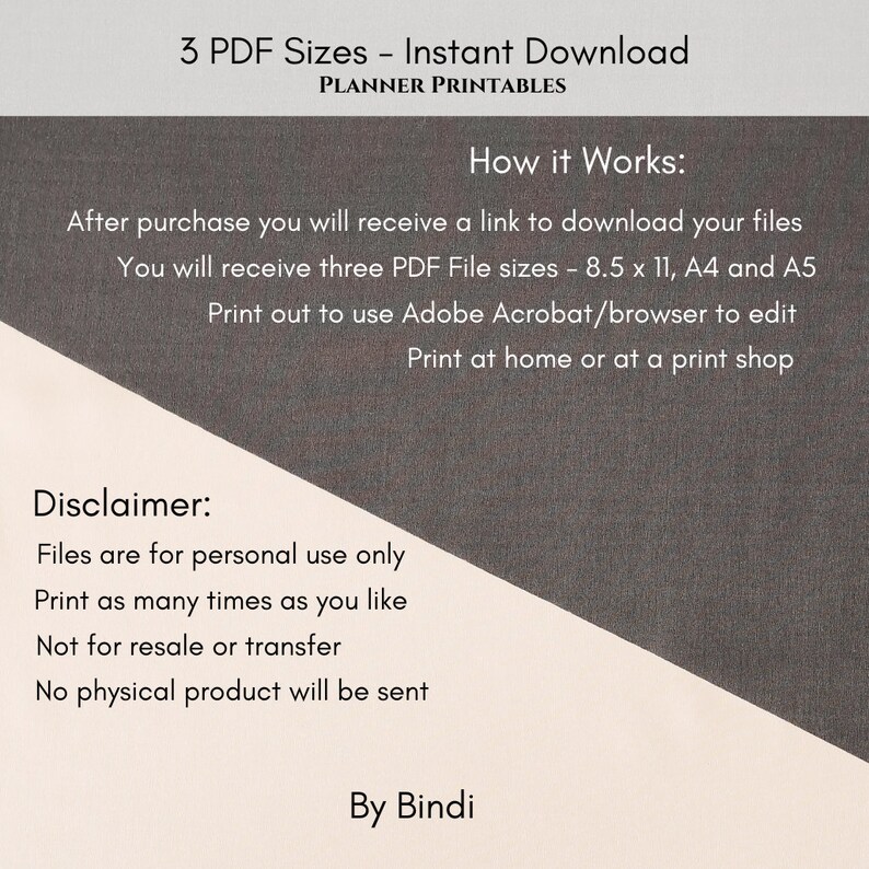 12 Month Journal Cover Page Printable | US Letter, A4 and A5 Size ...