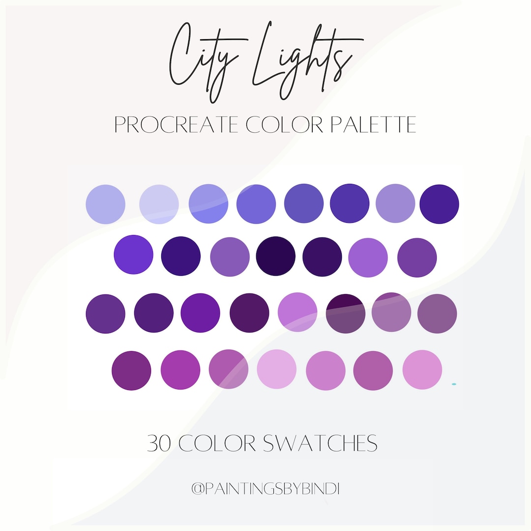 City Lights Procreate Color Palette | 30 Color Swatches | iPad ...