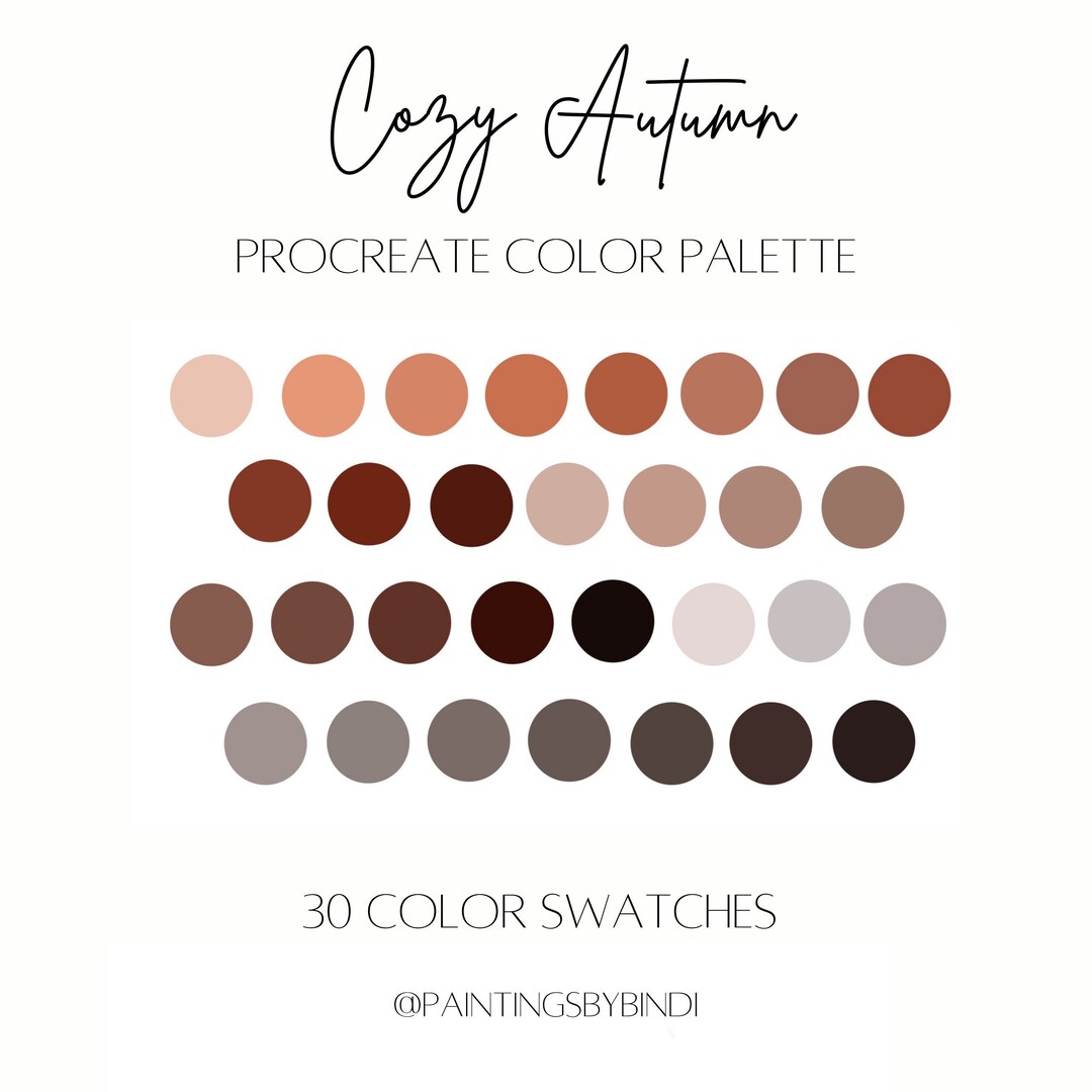 Cozy Autumn Procreate Color Palette | 30 Color Swatches | iPad ...