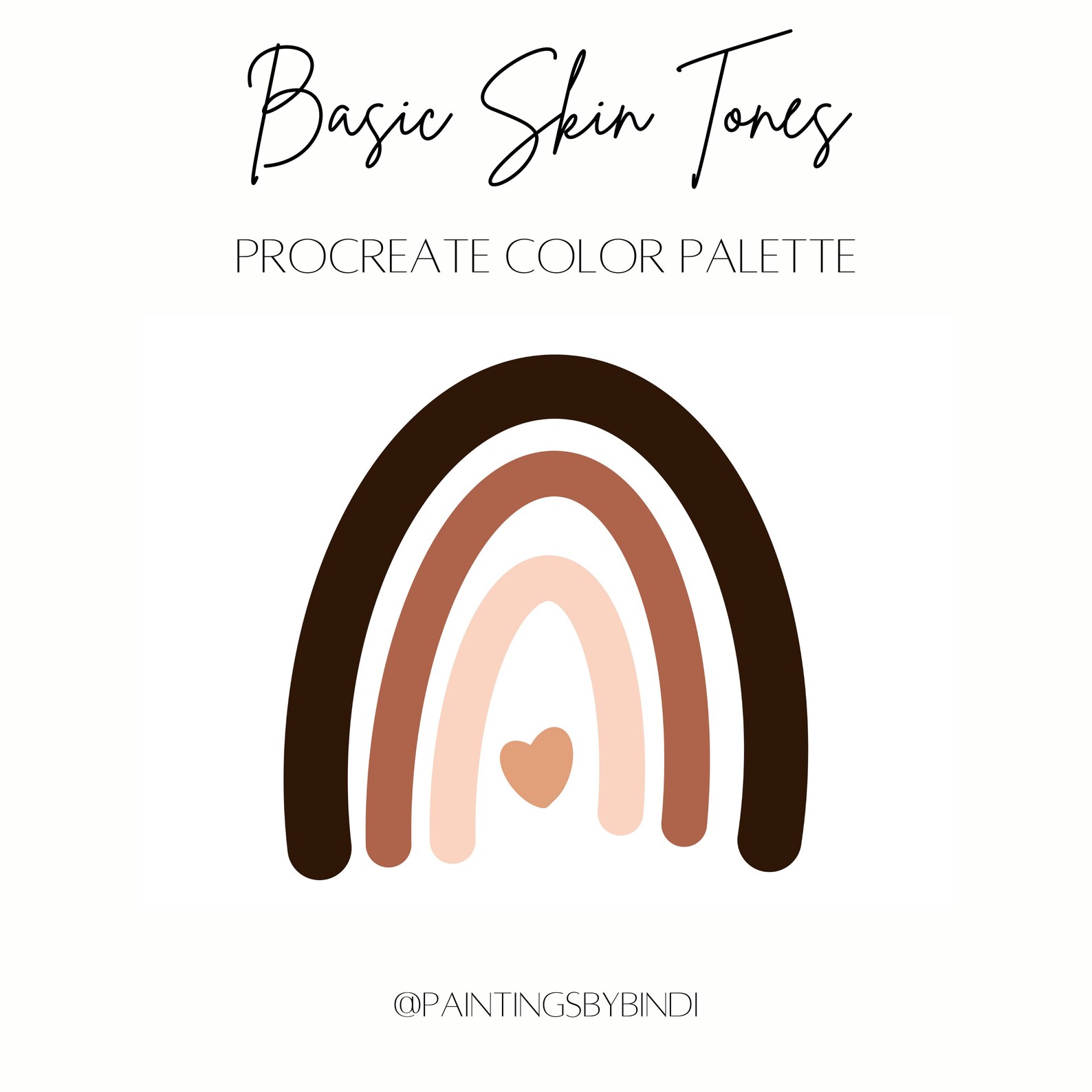 Basic Skin Tones Procreate Color Palette | 30 Color Swatches | iPad ...