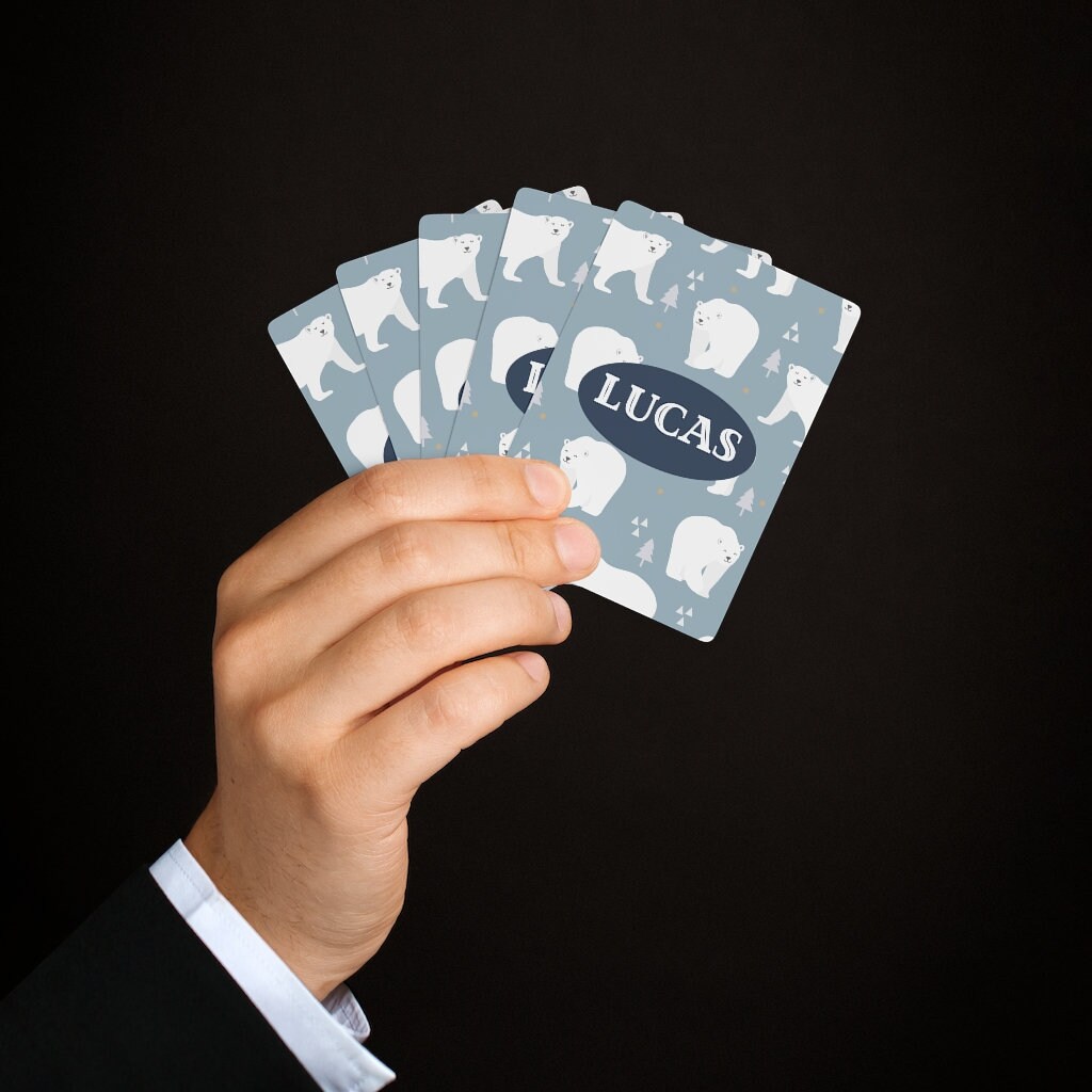 Custom Polar Bear Playing Cards | Cute Kids Gifts | Personalized Cards ...