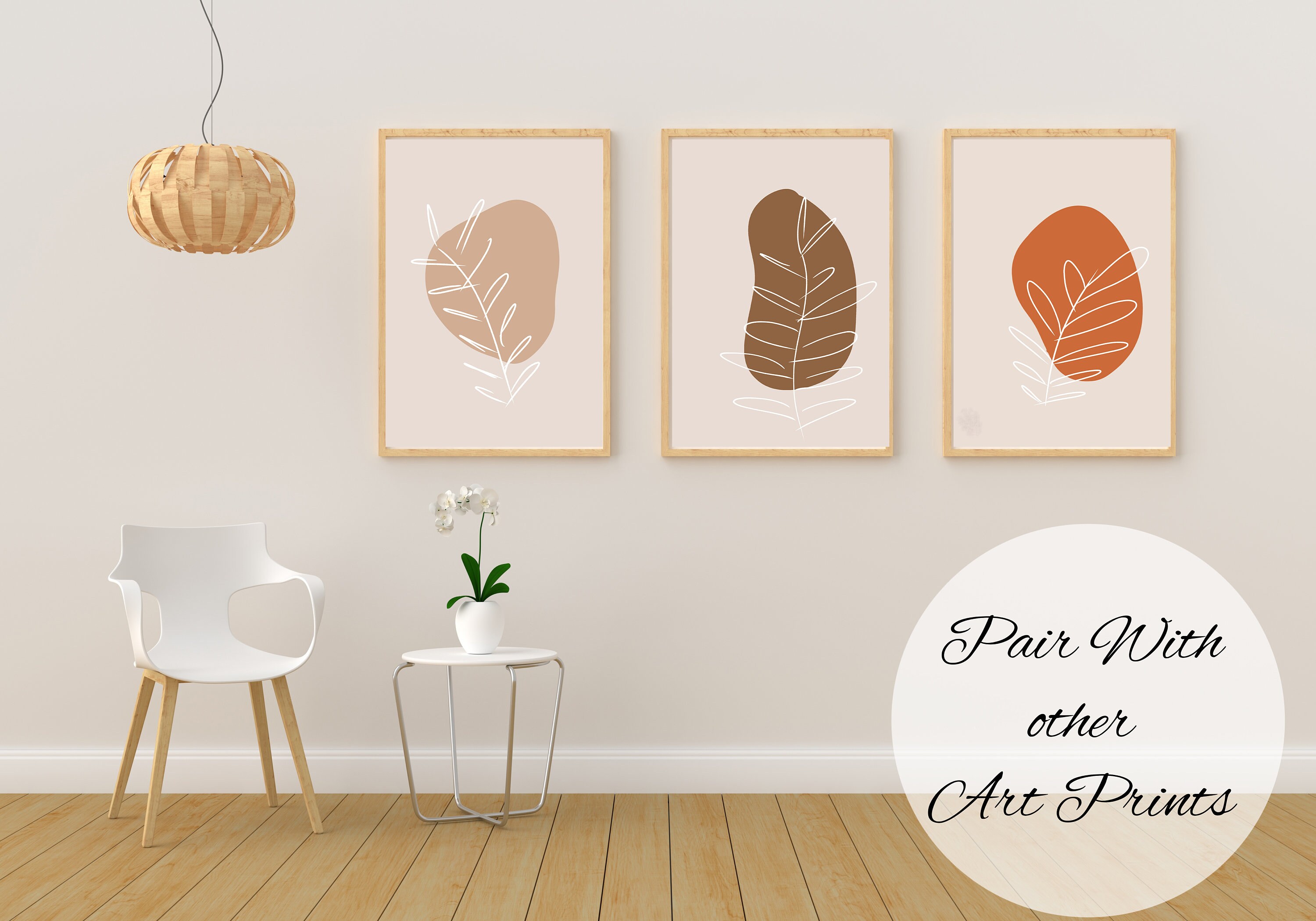 Boho Botanical Art Instant Download Neutral Colors Brown - Etsy