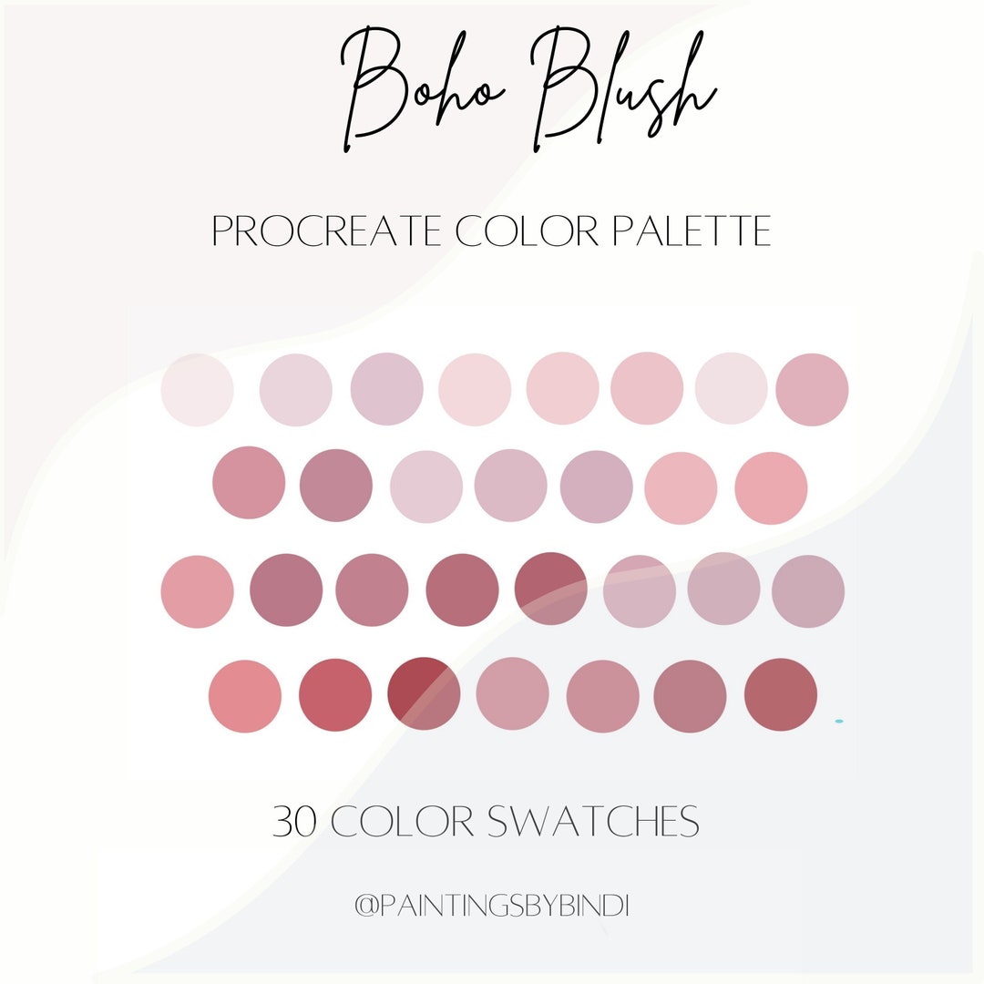 Boho Blush Procreate Color Palette | 30 Color Swatches | iPad ...