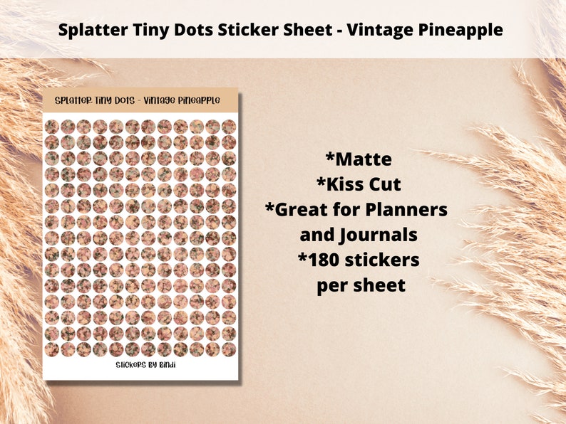 Splatter Tiny Dots Sticker Sheet Vintage Pineapple Teeny - Etsy