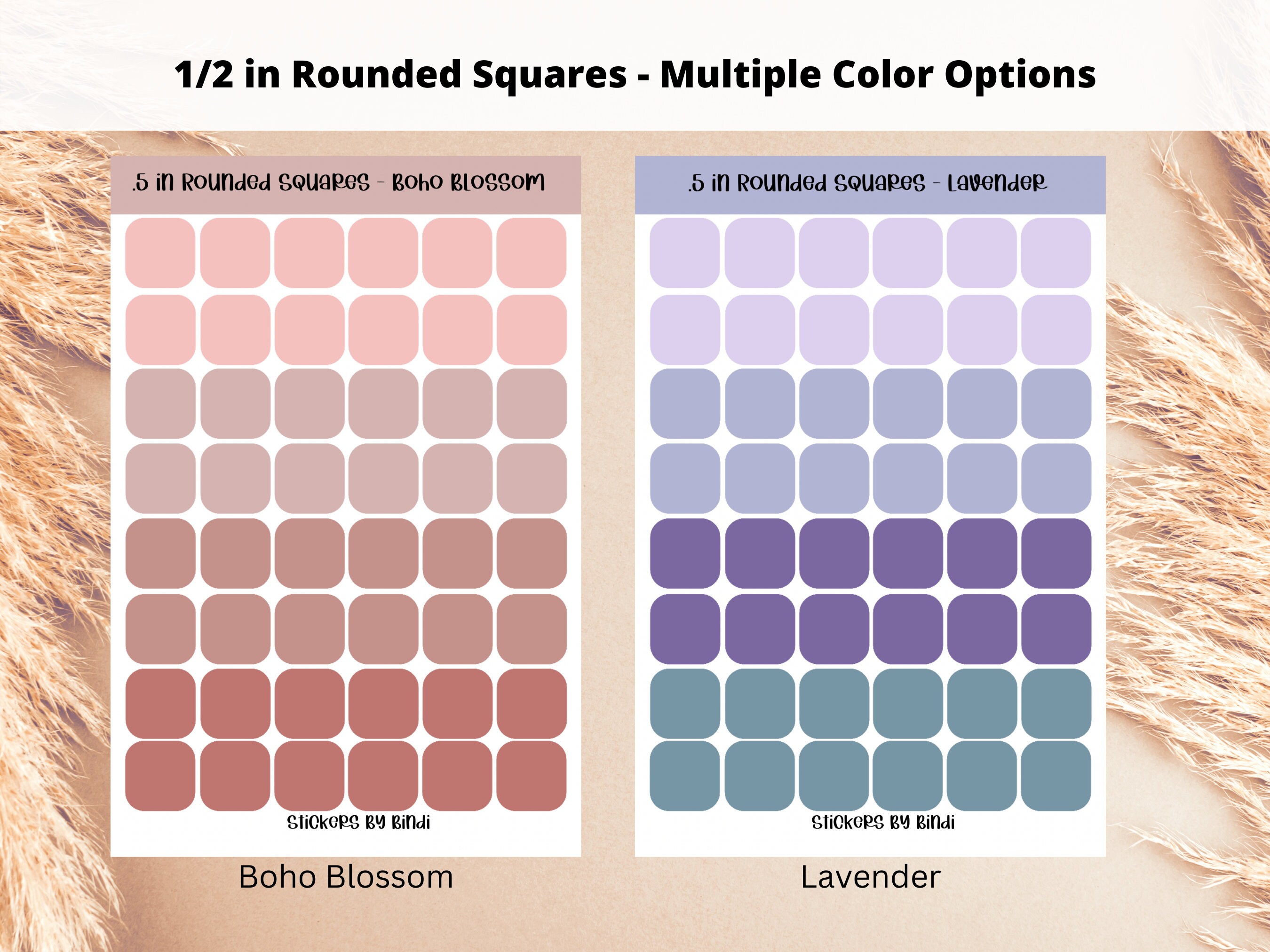 Rounded Square Sticker Sheet Half Inch Shape Stickers - Etsy