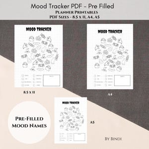 Halloween Mood Tracker Printable | US Letter, A4 and A5 Size | Digital ...