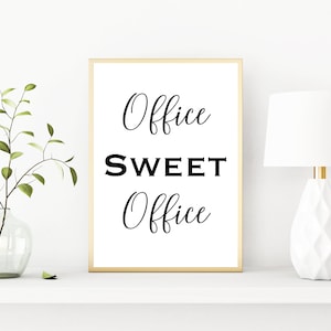 Office Sweet Office Quote | Instant Download Printable Art | Cursive ...