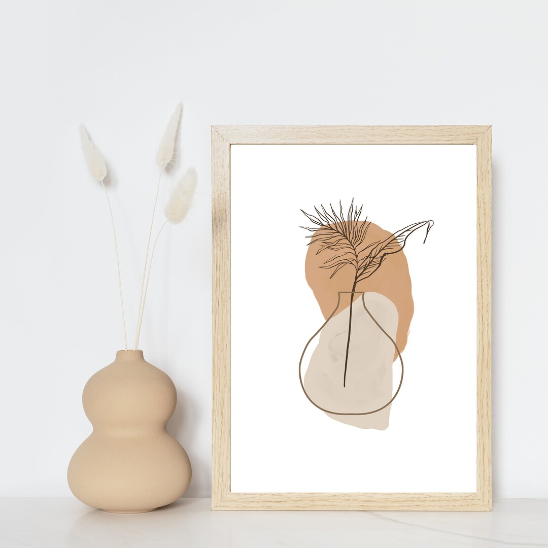 Boho Vase Printable Art, Terra Cotta Instant Download, Boho Abstract ...