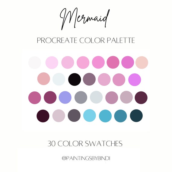 Mermaid Procreate Color Palette 30 Color Swatches Ipad | Etsy