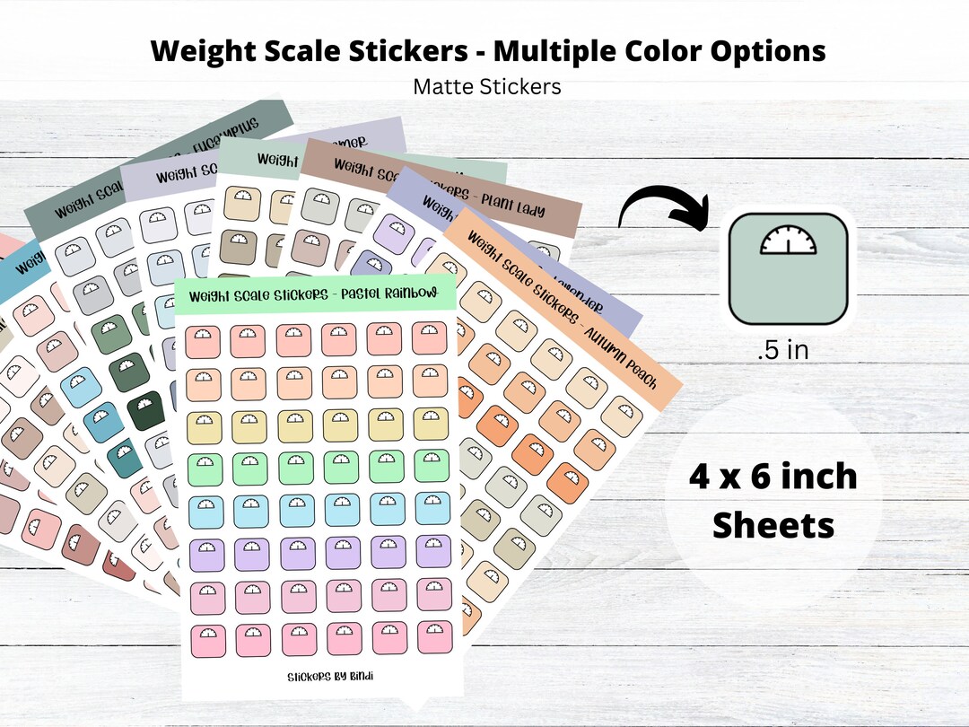 Weight Tracker Stickers | Scale Stickers for Planners | Functional ...