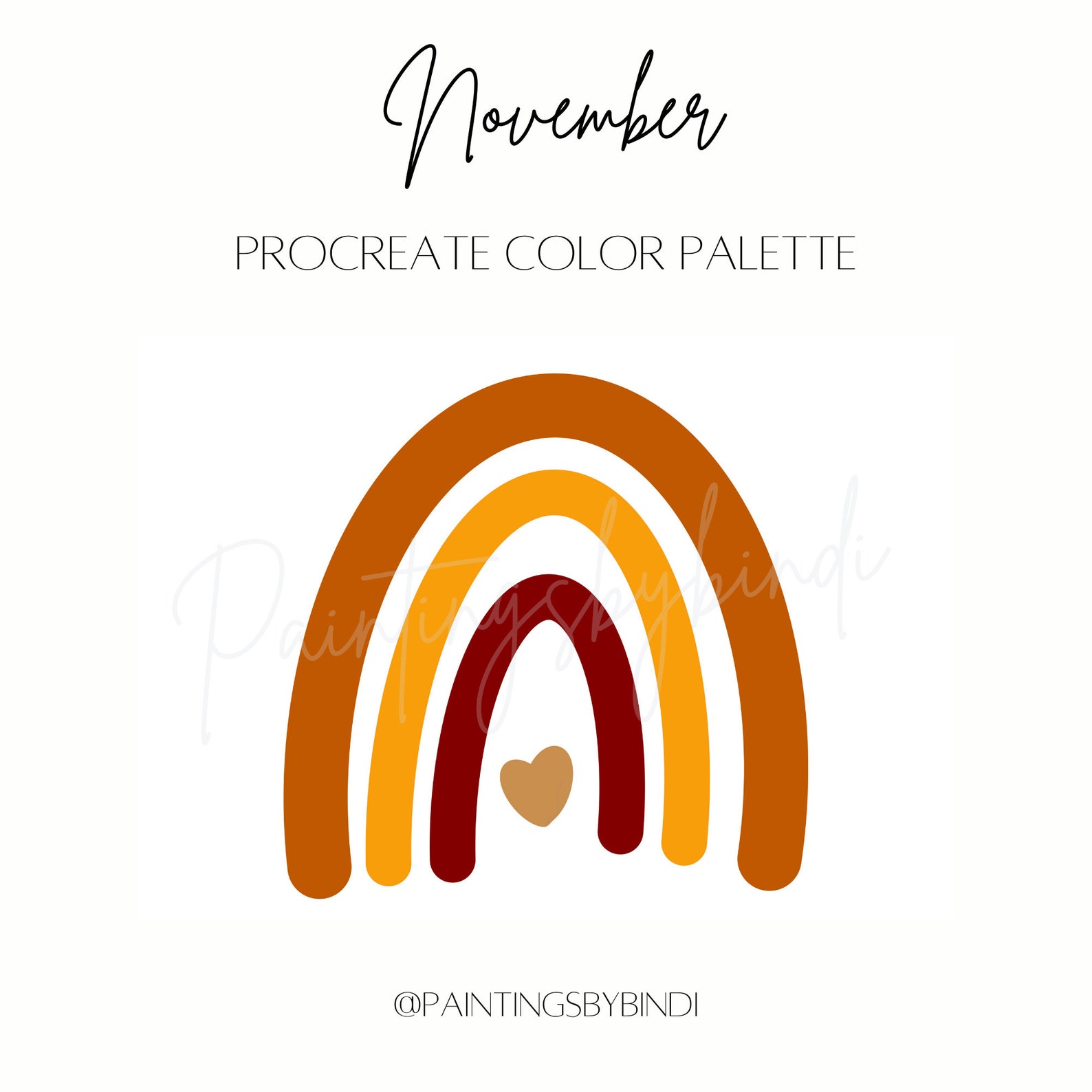 November Procreate Color Palette 30 Color Swatches Ipad | Etsy