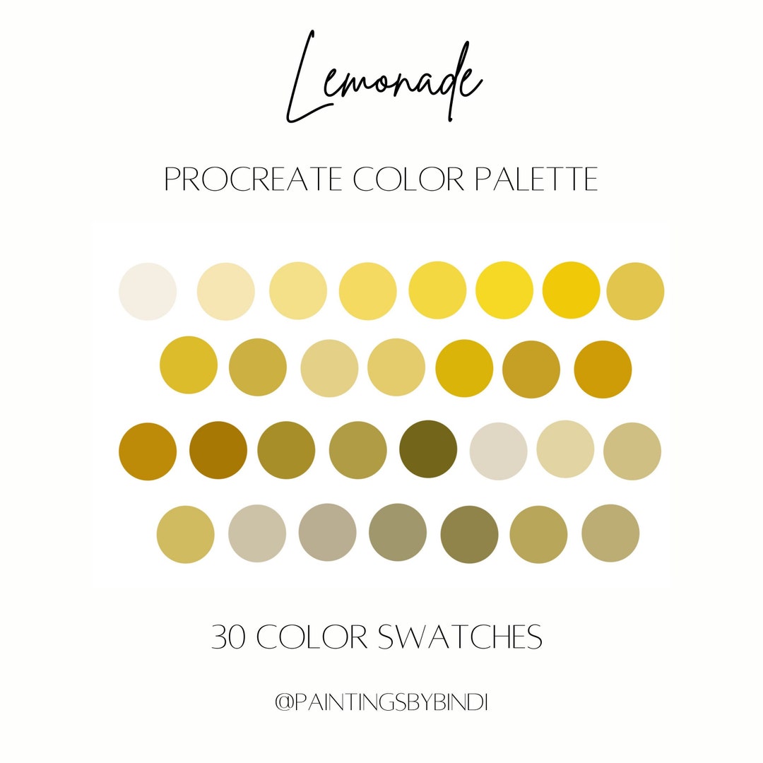 Lemonade Procreate Color Palette | 30 Color Swatches | iPad ...