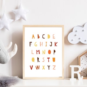 Boho Scandinavian Kids Alphabet Instant Download - Kid's Room Printable ...