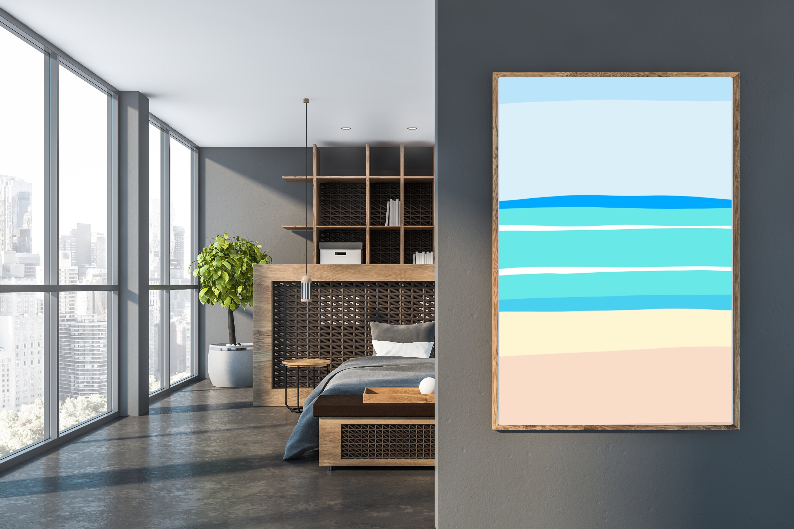 Abstract Beach Painting Instant Download Printable Art | Etsy