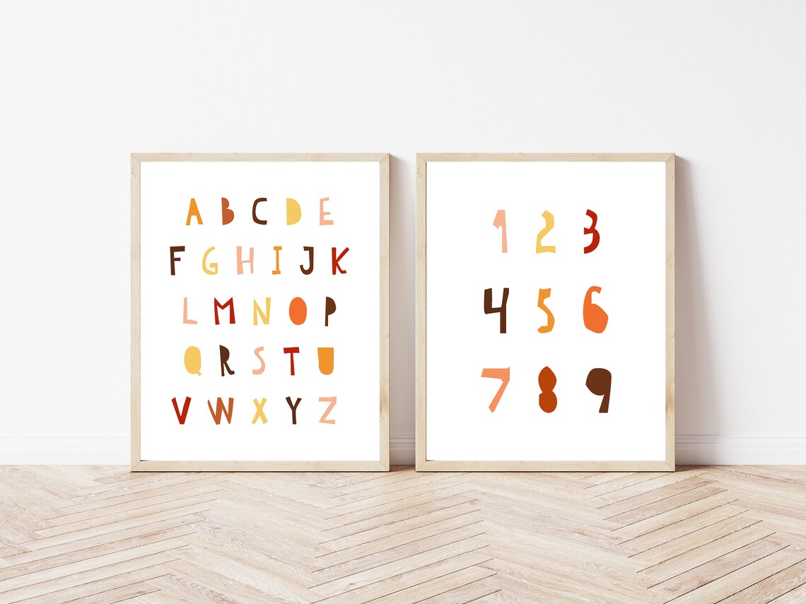Boho Kids Alphabet and Numbers Set of 2 Instant Download - Kids ...