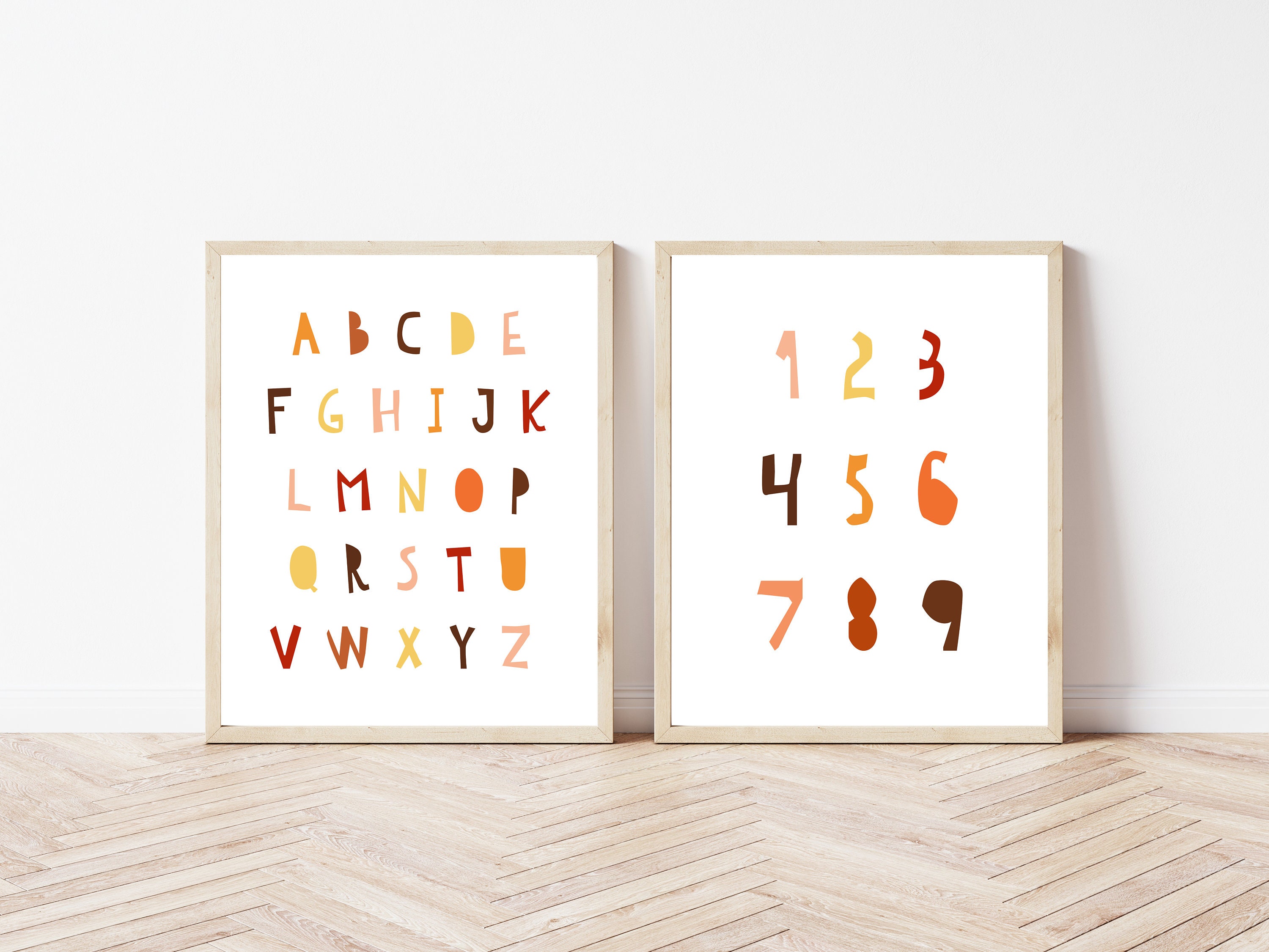 Boho Kids Alphabet and Numbers Set of 2 Instant Download - Etsy