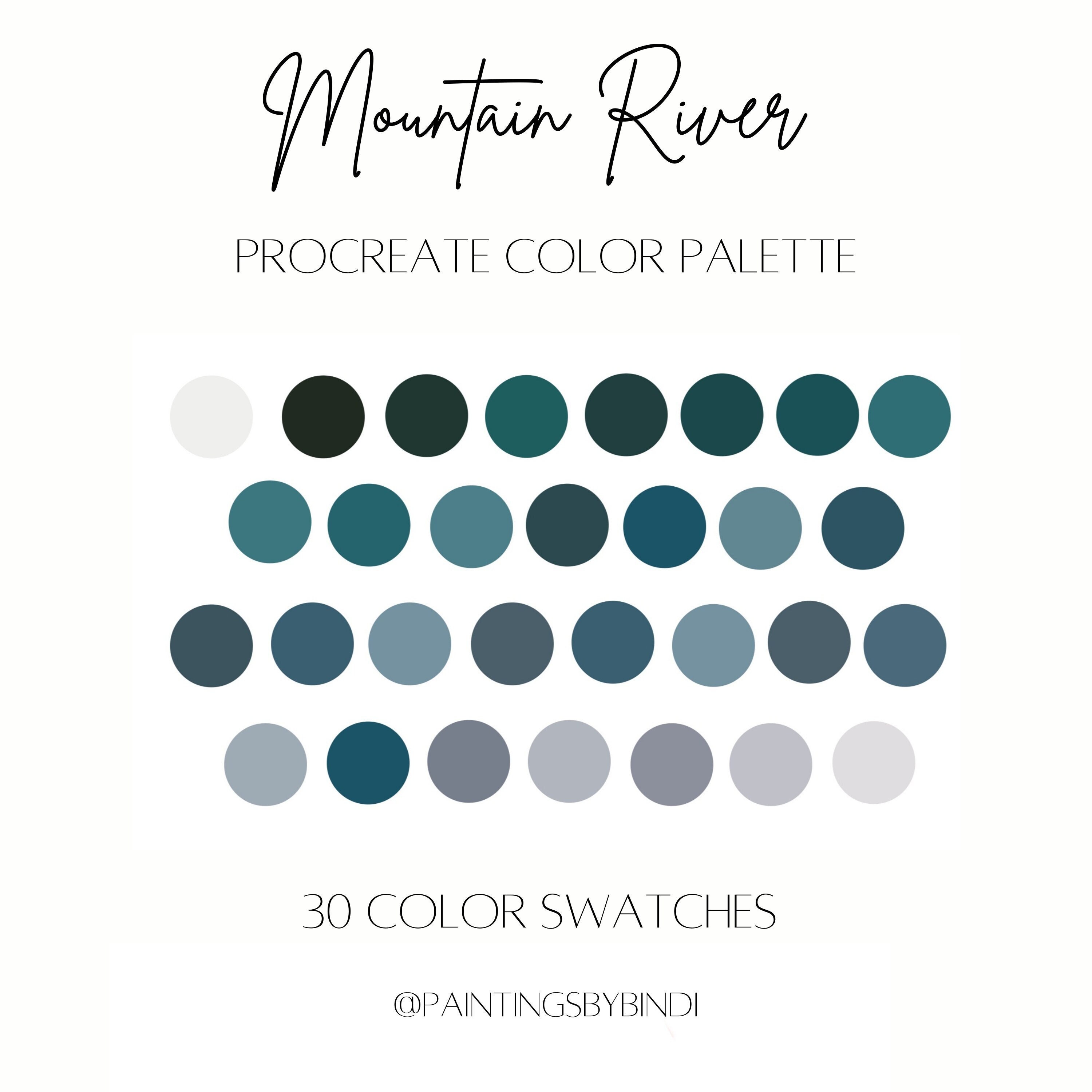 Mountain River Procreate Color Palette | 30 Color Swatches | iPad ...