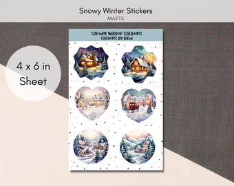 Winter Windows Stickers Cute Planner Stickers Snowy Window Deco ...