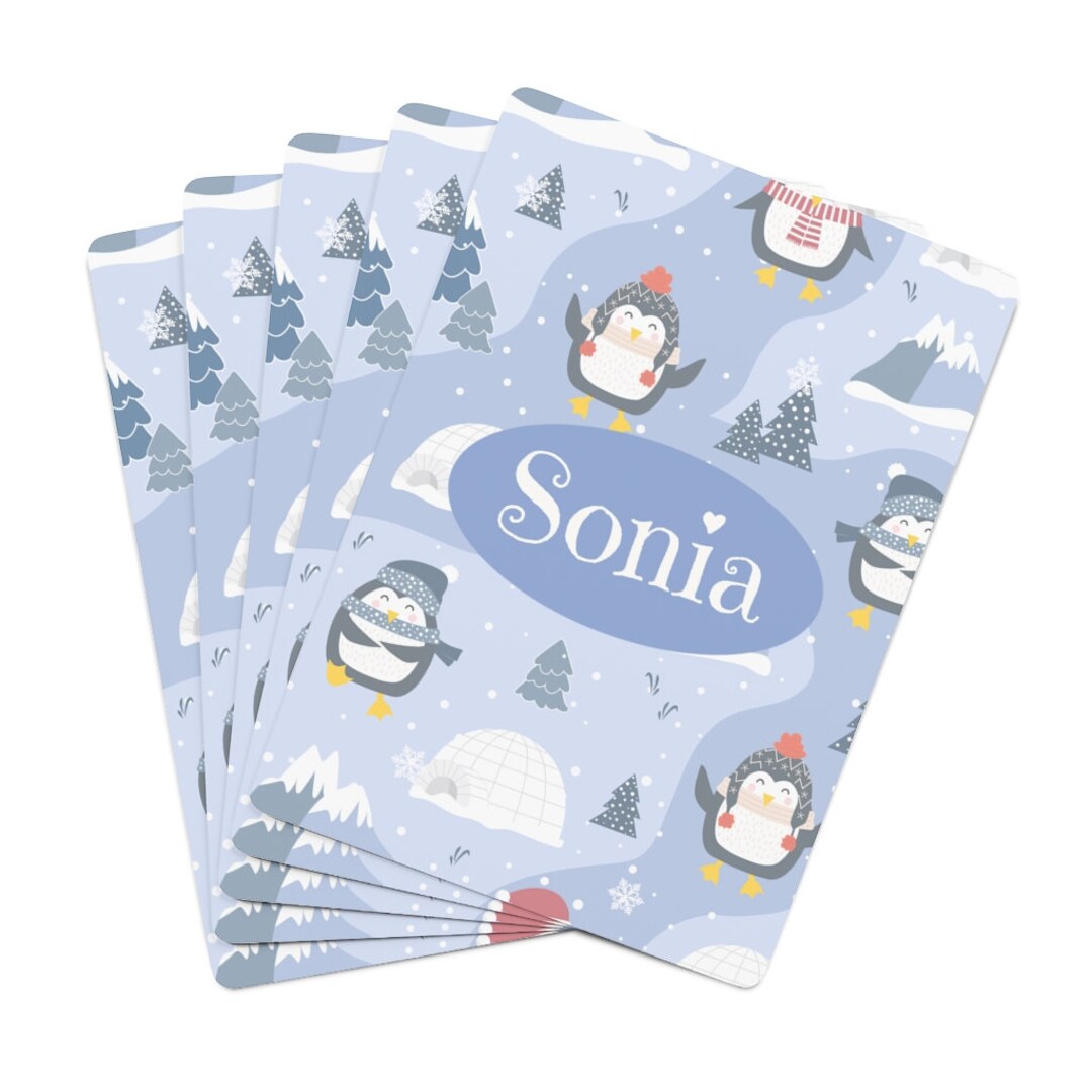 Custom Penguin Playing Cards | Cute Kids Gifts | Personalized Cards ...