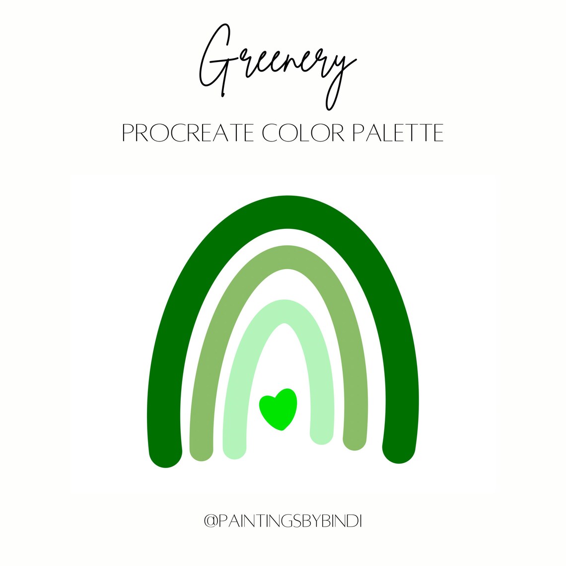 Greenery Procreate Color Palette | 30 Color Swatches | iPad ...