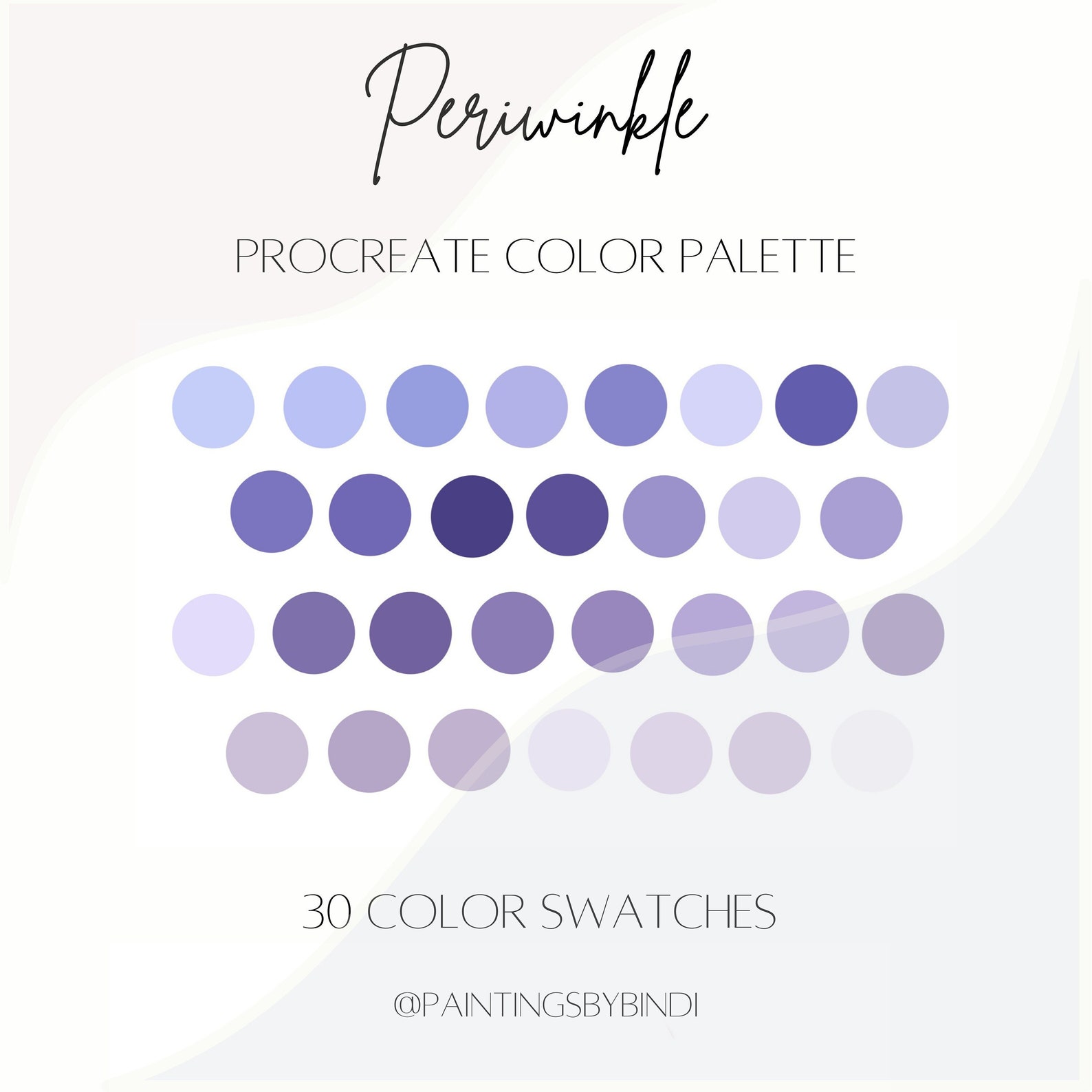 Periwinkle Procreate Color Palette 30 Color Swatches Ipad | Etsy Periwinkle Procreate Color Palette 30 Color Swatches Ipad | Etsy