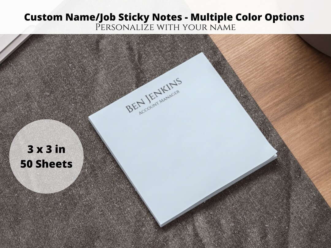 Custom Name/job Post-it® Note Pad | Work Sticky Notes | Note Pad for ...