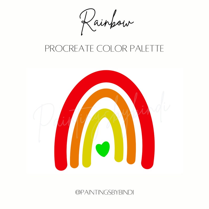 Rainbow Procreate Color Palette 30 Color Swatches Ipad - Etsy