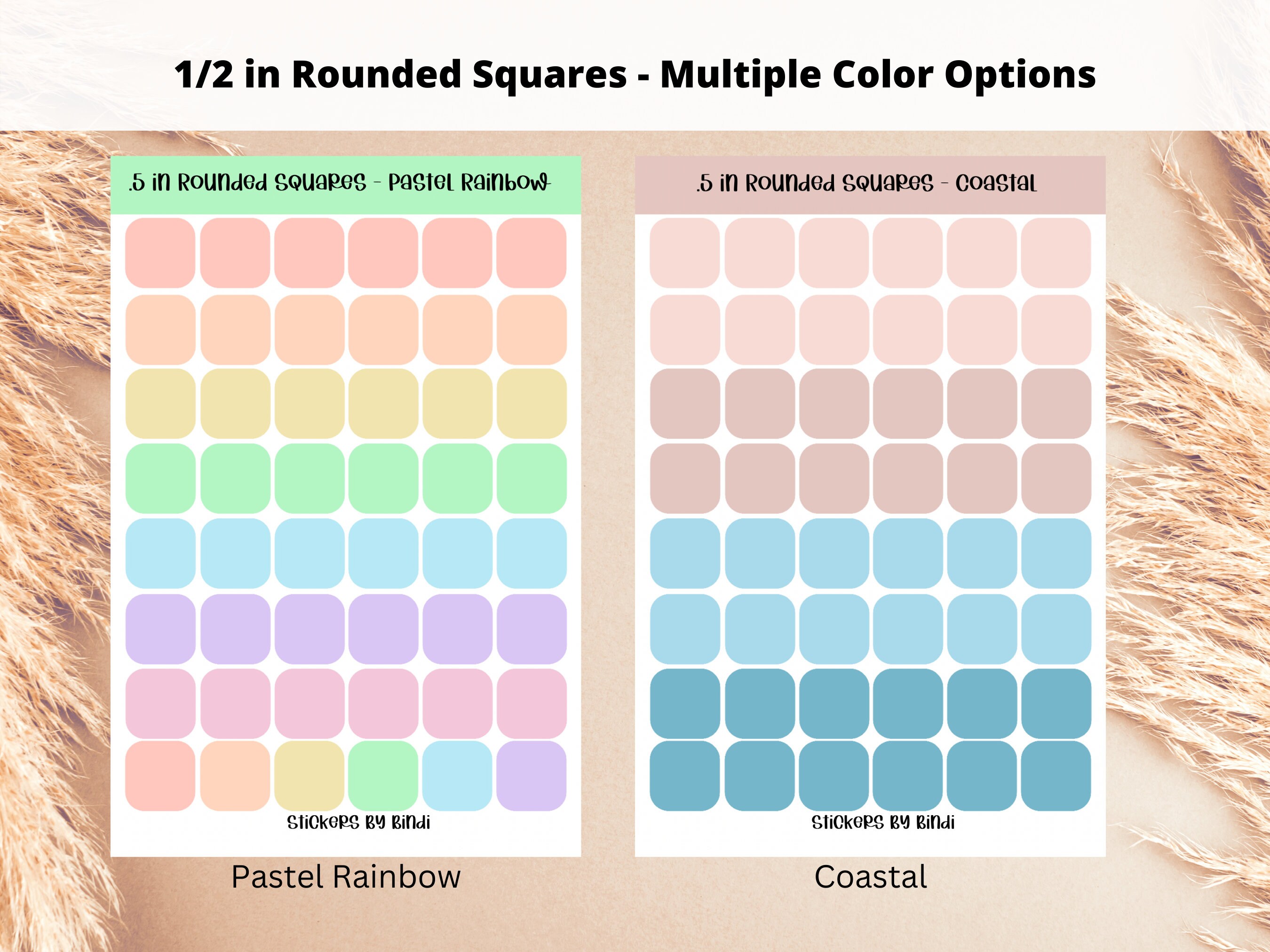 Rounded Square Sticker Sheet Half Inch Shape Stickers - Etsy
