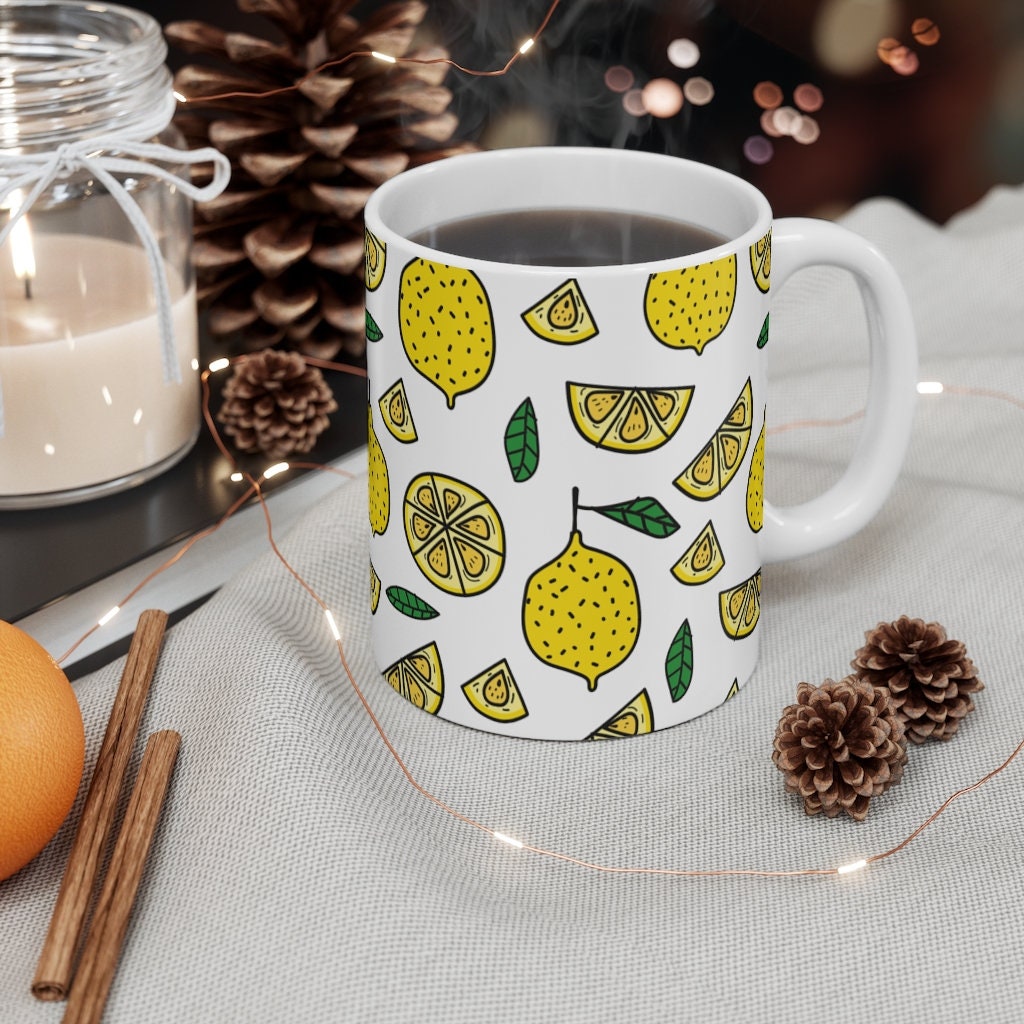 Lemons Coffee Mug 11 Oz Coffee Mug Summer Mugs Lemon - Etsy
