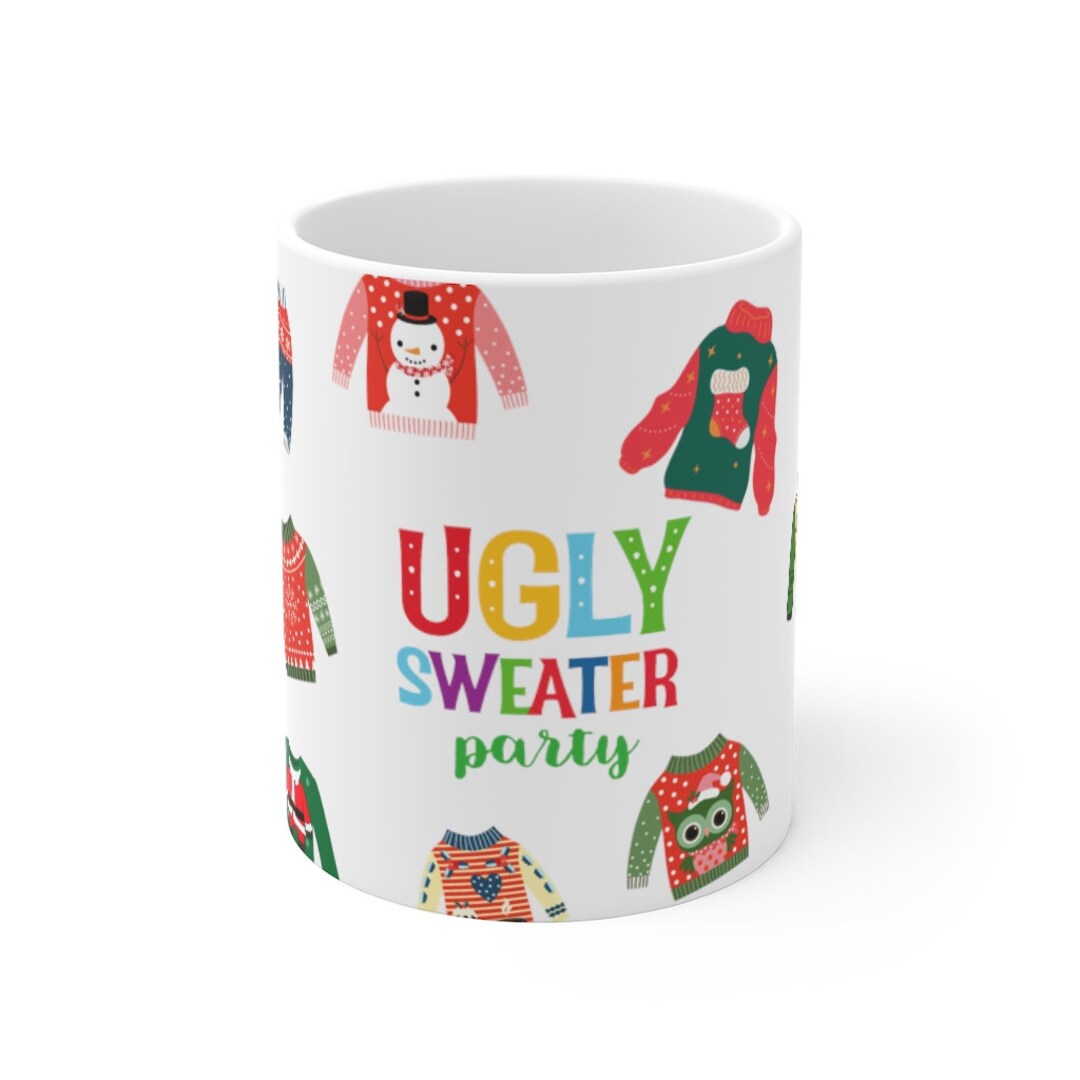 Ugly Christmas Sweater Mug | 11 Oz Christmas Coffee Mugs | Funny ...