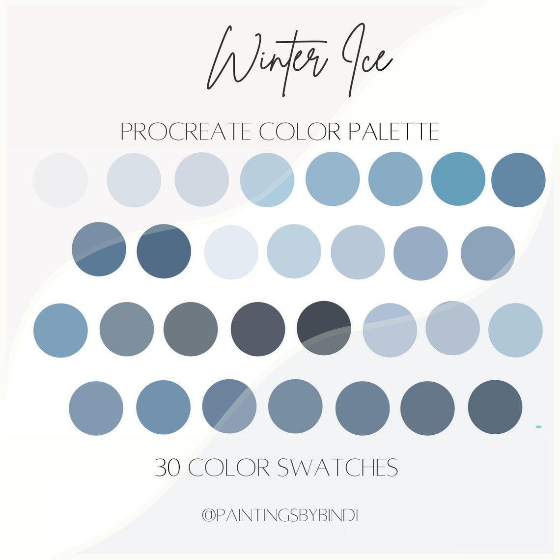 Winter Ice Procreate Color Palette 30 Color Swatches Ipad - Etsy