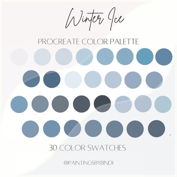 Winter Ice Procreate Color Palette 30 Color Swatches Ipad | Etsy
