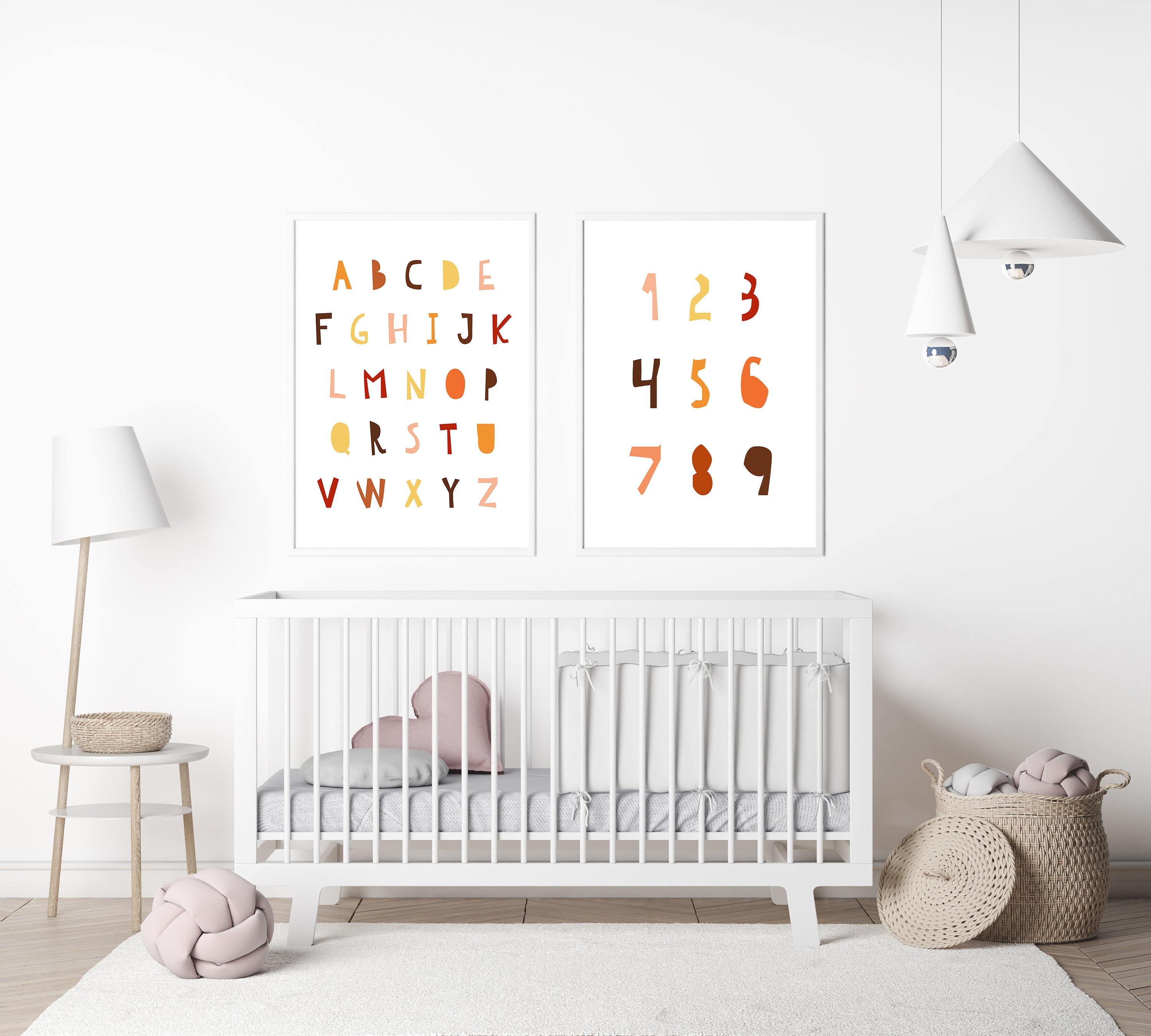 Boho Kids Alphabet and Numbers Set of 2 Instant Download - Etsy