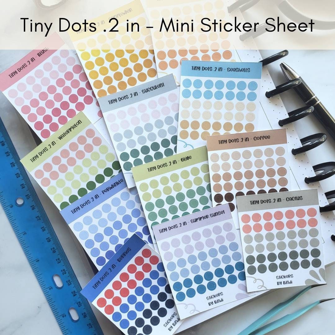 Assorted Tiny Dots Sticker Sheets Mini Circle Planner - Etsy