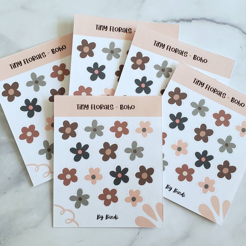 Brown Floral Stickers - Etsy